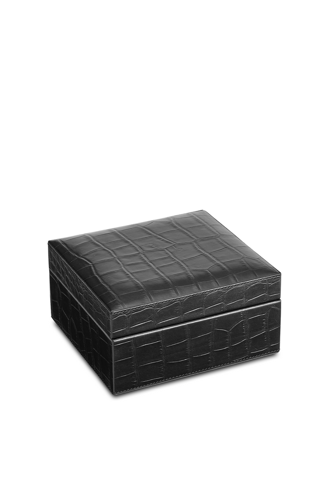 Square Leather Jewellery Box - RL860